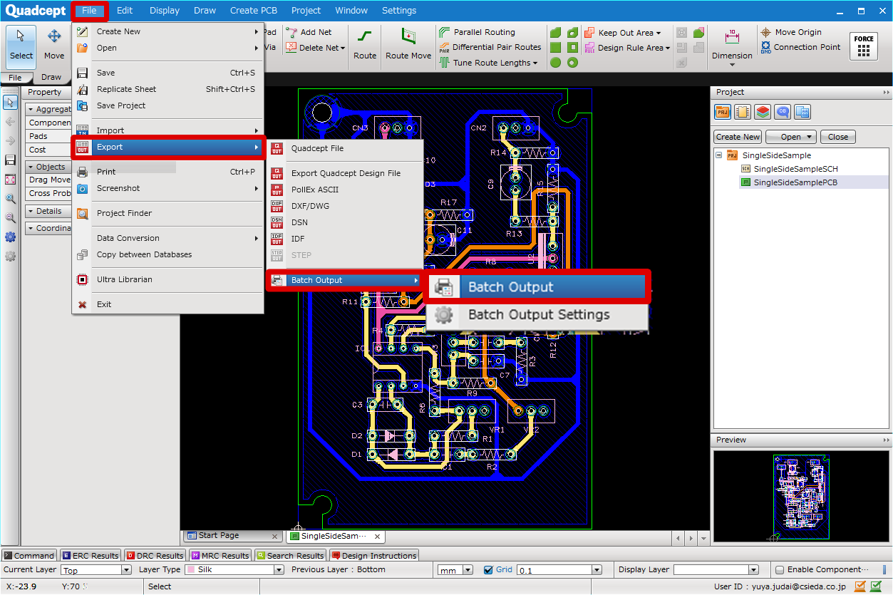 Quadcept - Running Batch Output